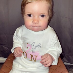 Personalised 1st Birthday Pyjamas, Baby Girl Pjs, Swan Theme, First ...