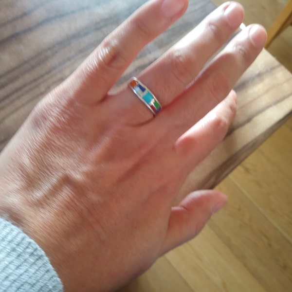 Alpine Panorama Ring MM Rogers 14k Gold Sterling Mountain Forest Scene ...