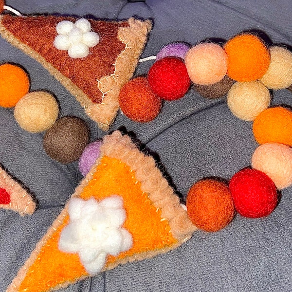 Felt Pie Slices- SET OF 4- Thanksgiving Tiered Tray, Fall Bowl Filler ...