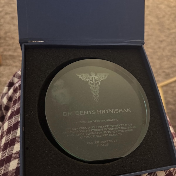 Glass Plaque for Doctors With Caduceus, Thank You Gift for Doctors ...