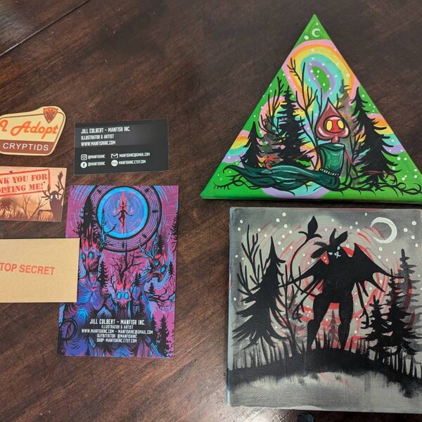 Complete Cryptid Buddy Sticker Pack Fantasy Mothman Sasquatch Bigfoot ...