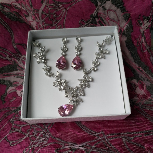 Lavender Bridal Jewelry Set Purple Amethyst Bridal Earrings Necklace ...