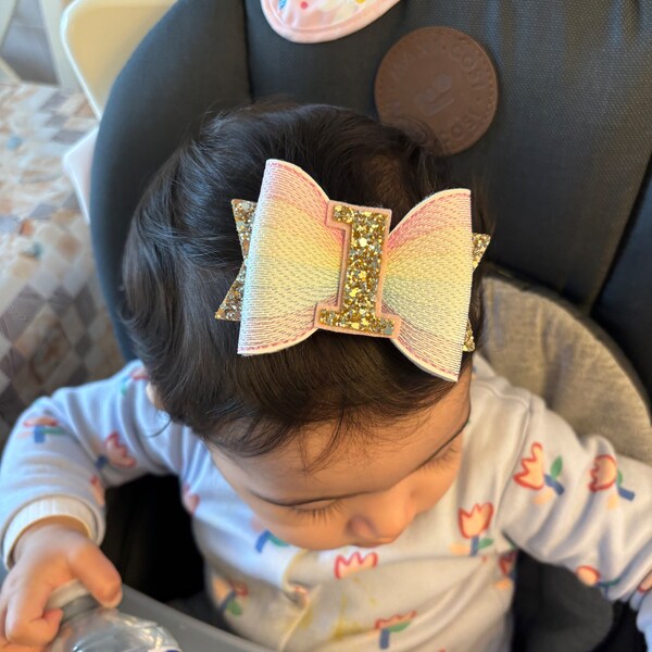 Birthday Bow, Birthday Baby Headband, 1st Birthday Hair Bow, Birthday ...
