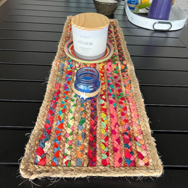 Southwestern Navajo Wool Jute Area Rug Vintage Kilim Pattern Handmade ...