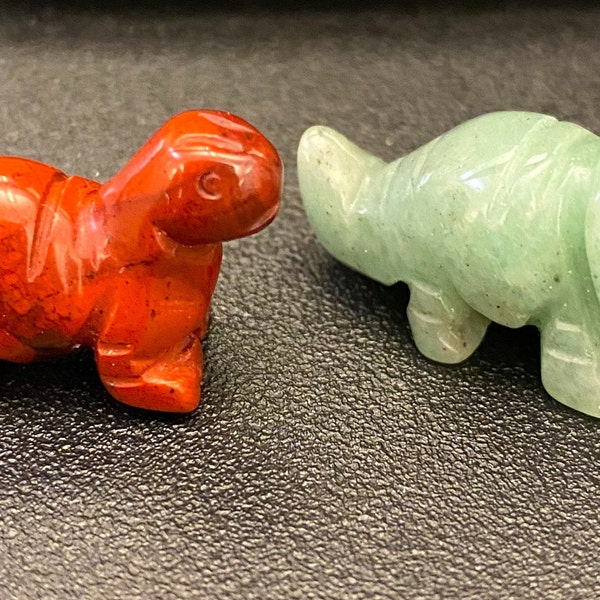 Mini Carved Crystal Dinosaur Figurine 1" - Carved Stone Animal - Small ...
