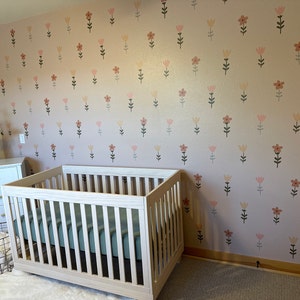 Wildflower Fabric Wall Decals, Boho Floral Decals for Girls Nursery ...