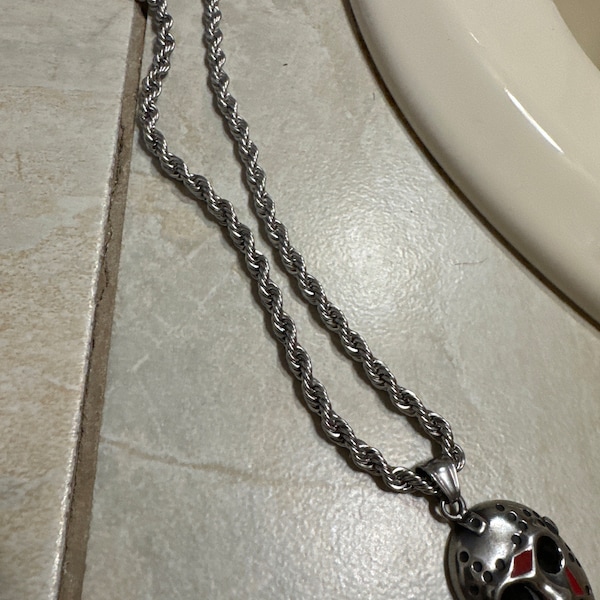 Stainless Steel Silver Rope Chain Waterproof Bracelet Necklace for Men ...