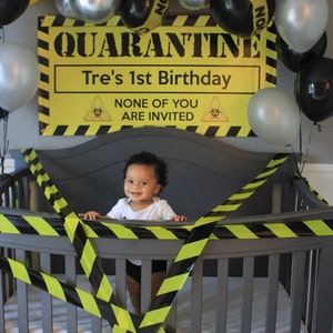 Quarantine First Birthday Vinyl Banner Sign Free - Etsy