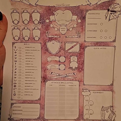 D&D 5E Ranger Character Sheets - Etsy
