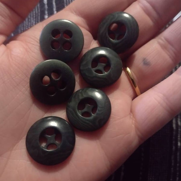 Set of 12 Domed Top Yellow Sew-through 2-hole Plastic Buttons Just Over ...
