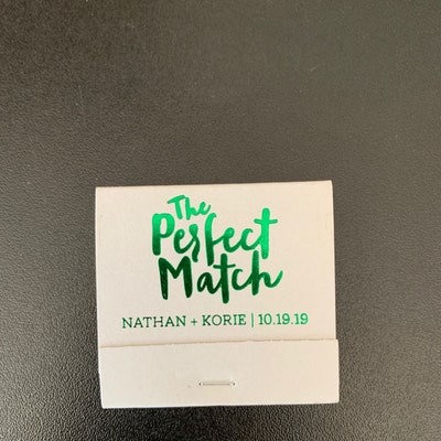 The Perfect Match Wedding Matchbook Personalized Wedding Favor, Wedding ...