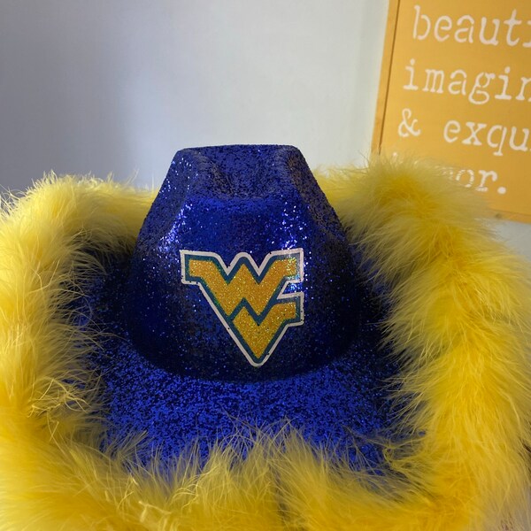College Themed Glitter Cowboy Hat Customizable Cowgirl Hat Made to ...