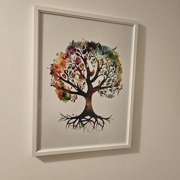 Magical Tree of Life Print, Mystical Tree of Life , Tree Art, Colourful ...