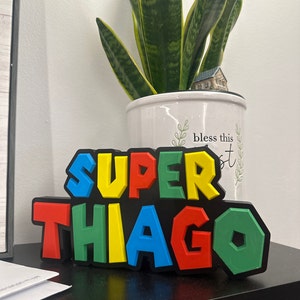 Custom Super Mario Bros Inspired Name Plate, Kids Desk, Kids Room ...