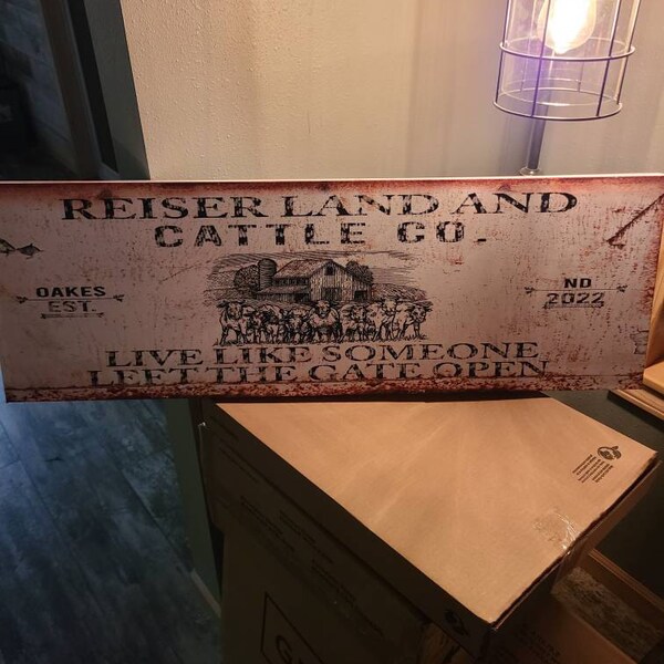 Cattle Sign Ranch Wall Decor | Cattle Company Sign Farm Wall Decor ...