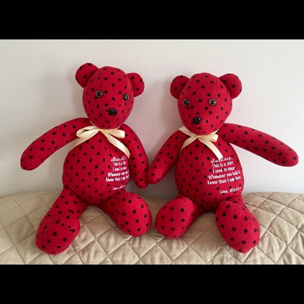 Keepsake Patchwork Memory Clothes Quote Shirt Bear Stuffed Plush Animal ...