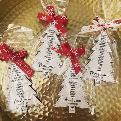 Teacher Class Christmas Tree Ornament Whiteboard Ornament Personalized ...