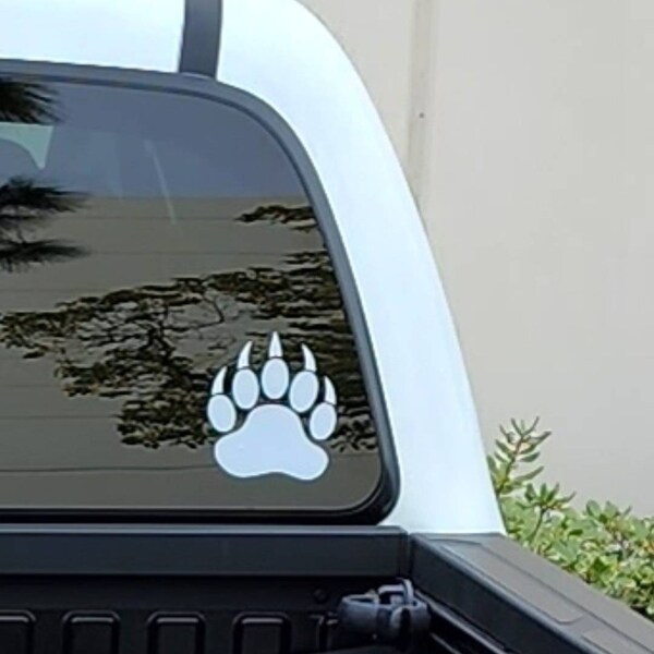 Grizzly Paw, Bear Paw Vinyl Decal Window, Mirror, Bumper, Laptop, Yeti ...