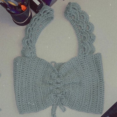 Crochet Pattern for Scrunch Crop Top With Scalloped Straps and ...