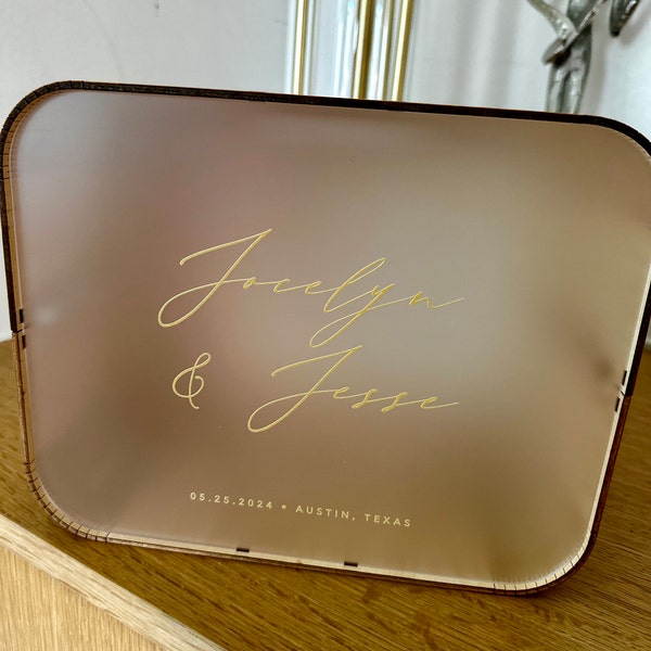 Wood & Acrylic Wedding Card Box (design 1) - Boho Wedding Decorations ...