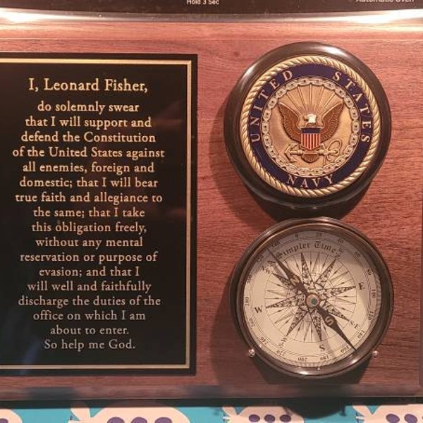 Personalized U.S. Navy Color Compass on Plaque - Etsy