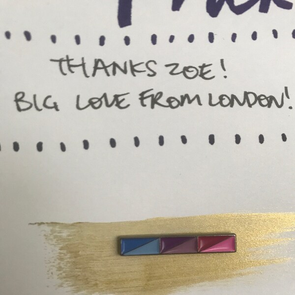 Bisexual Bar Pin — Subtle Bi Pride Flag Accessory LGBT Lesbian Gay ...