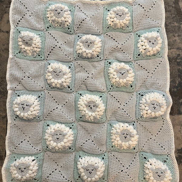 Crochet Lamb Square Pattern // Sheep Granny Square Motif // Crochet ...