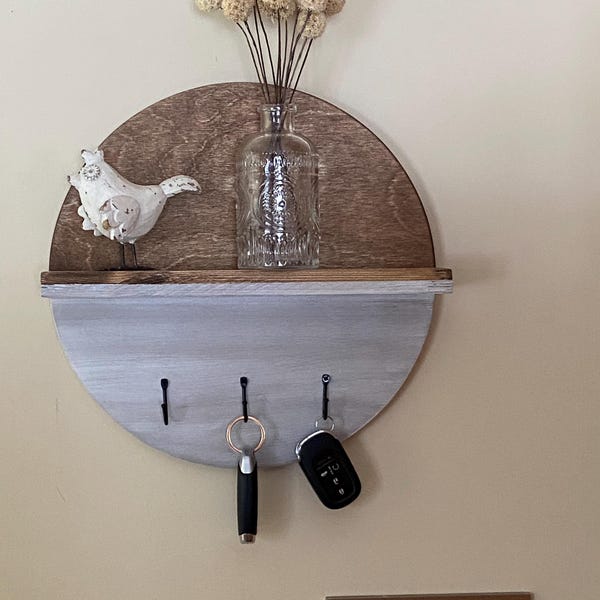 Key Hooks & Shelf, Key Holder, Key Organizer, Entryway Shelf - Etsy