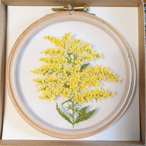 Exquisite Hand Embroidered Dandelion in a Dew on Tulle. Bohemianwall ...