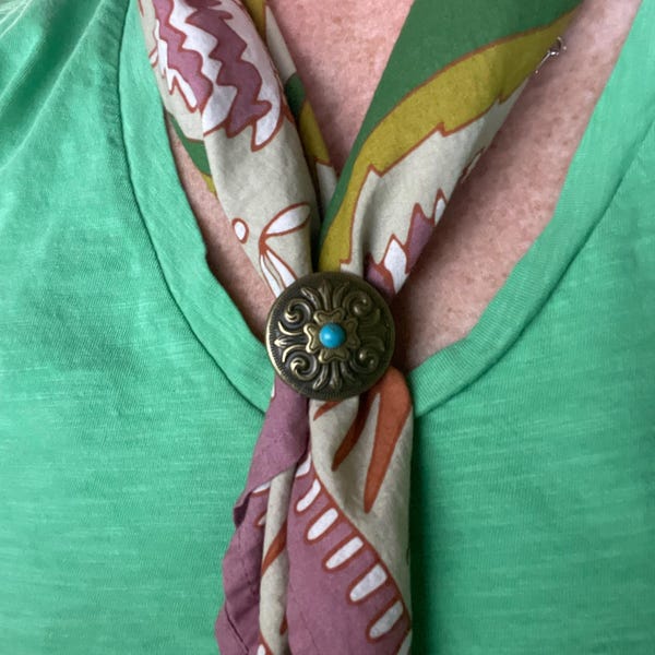 Wild Rag Scarf Slide bandana Slide Spoke Wheel Look Faux Turquoise ...