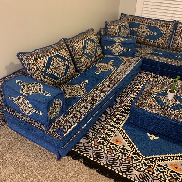 U Shaped Moroccan Sofa Set,arabic Sofa Floor Seating Set,floor Pillow ...