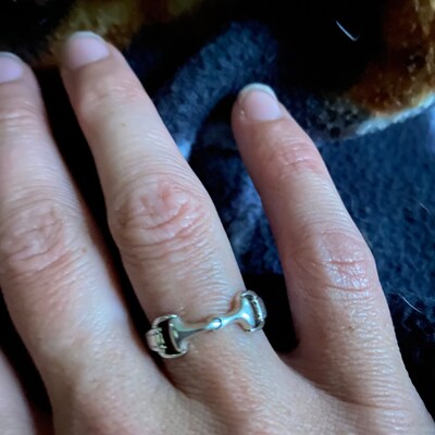 Snaffle Bit Horse Ring Snaffle Bit Sterling Silver Equestrian Jewelry ...