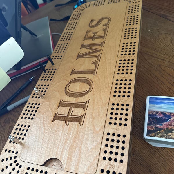 Extra Large Personalized Cribbage Board With Storage & Custom Engraving ...