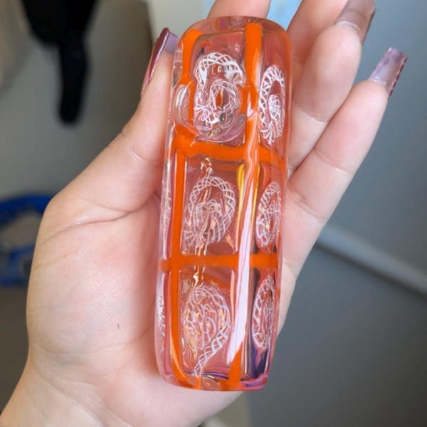 Elegant Gold Fumed Glass Square Pipe: Color-changing Smoking Bowl ...