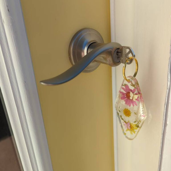 Resin Floral Keychain - Etsy