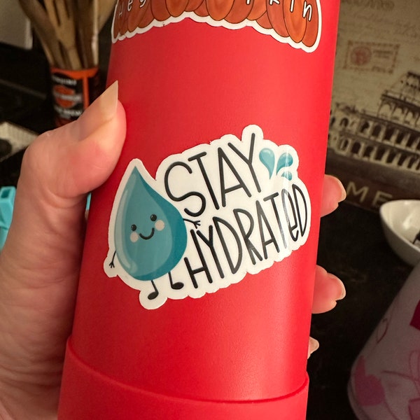Stay Hydrated Sticker, Cute Quote Sticker, Hydrated AF Sticker, Water ...