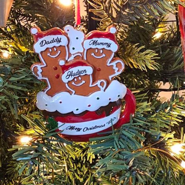 Personalized Gingerbread Christmas Ornament 2025, Custom Resin Family ...