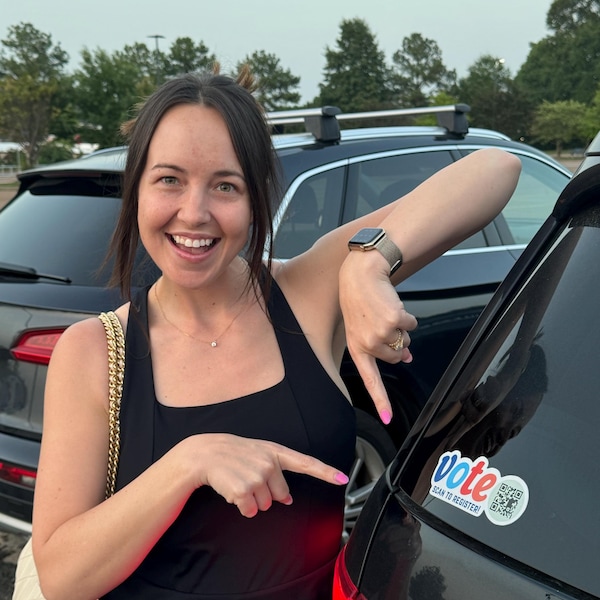 QR Code Vote Sticker for Car, 5.25" Vote Bumper Sticker, Register to ...