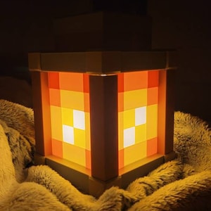 Pixelated Night Light Lantern Night Lamp Birthday Gift Kids Bedroom ...