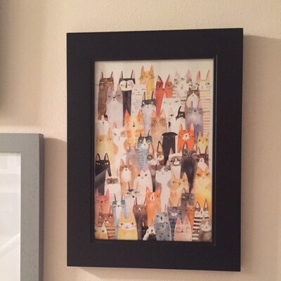 Cat Print Lots of Colorful Cats A4 Print - Etsy