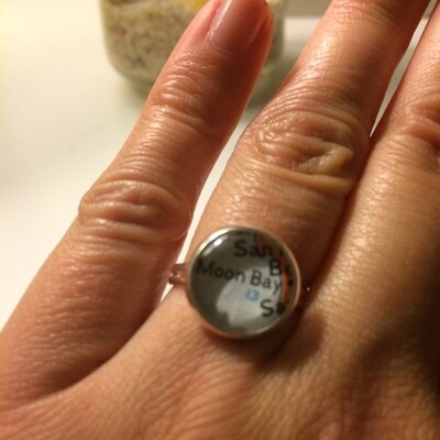 Custom Map Ring With a Piece of the Antique World Map Statement ...