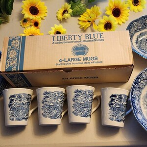 Liberty Blue Staffordshire Coasters/butter Pat set of 4 - Etsy
