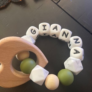 BABY TOY RING Custom Silicone Ring With Name Baby Shower - Etsy