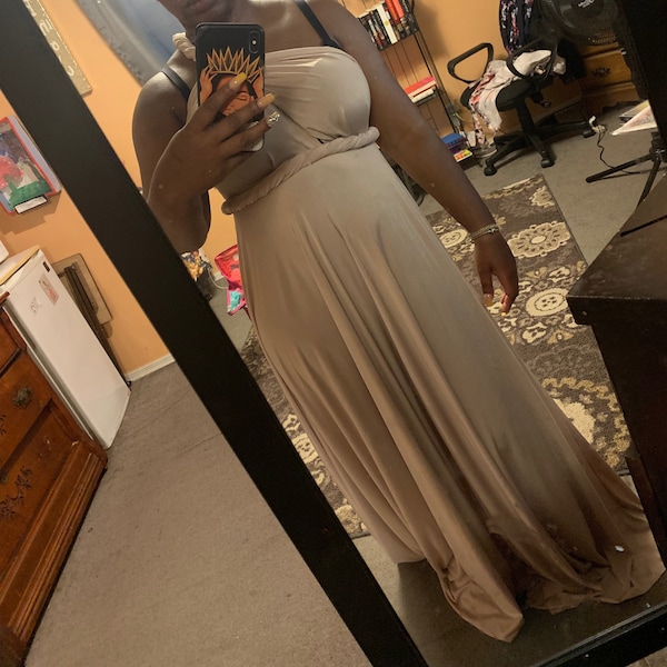 Beige Infinity Dress, Champagne Bridesmaid Dress, Prom Dress, Twist ...