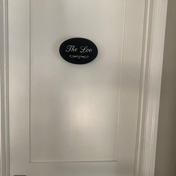 The Loo Plaque, Home Office Decor Wood Sign, French Country Washroom ...