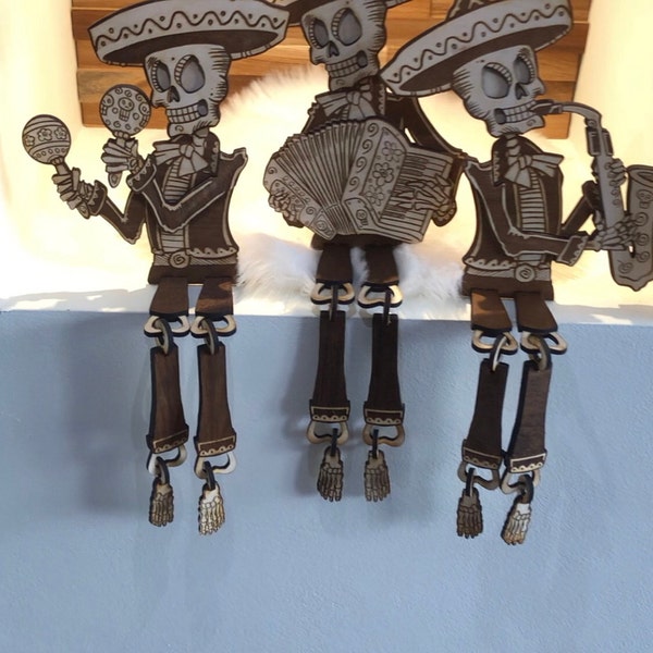 Skull Skeleton Laser Cut File Halloween Mariachi Dios De Los Muertos ...