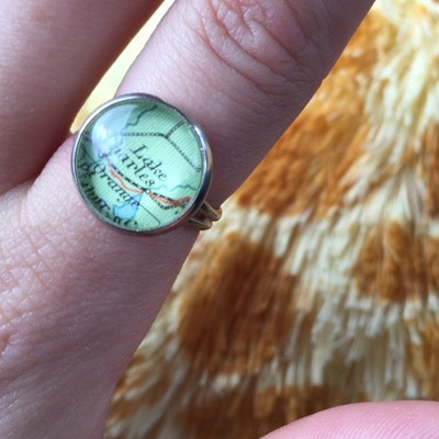 Custom Map Ring With a Piece of the Antique World Map Statement ...