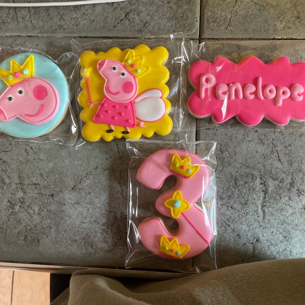 Peppa Pig Sugar Cookies, One Dozen Cookies, Custom Peppa Pig Cookies ...