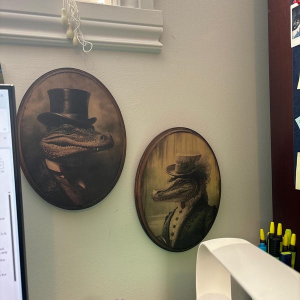 Mr Alligator Victorian Portrait - Vintage Style Gator Cottagecore ...