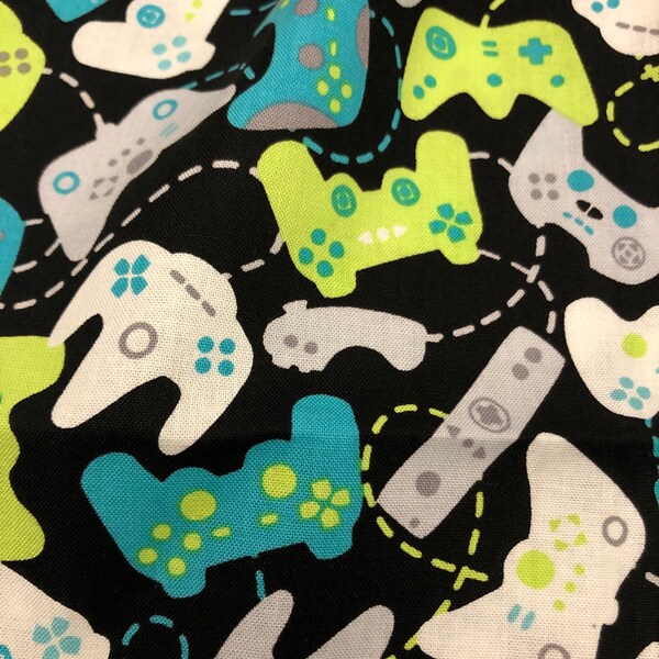 Gamer Cotton Fabric 18 X 21 Fat Quarter Video Game Controllers - Etsy